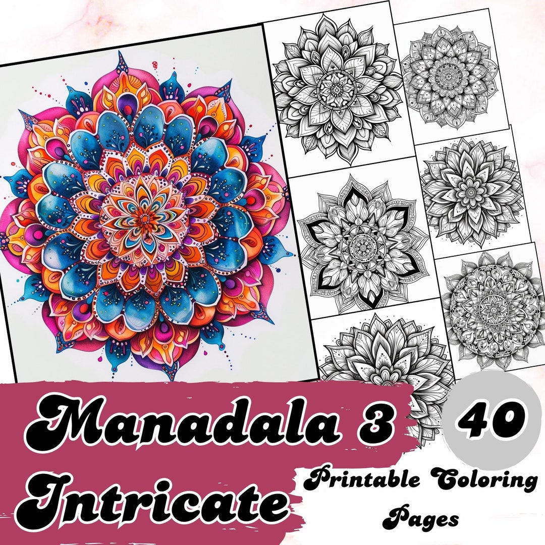 Mandala Intricate Coloring Book, Mandala Practice Sheets, Drawing ...