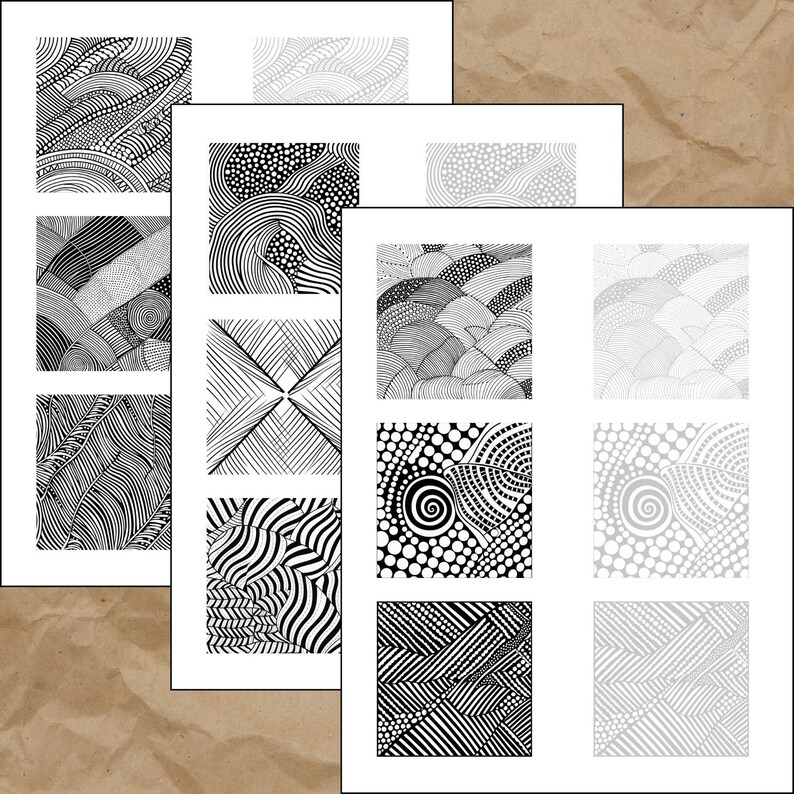 Zentangle Pattern Templates, Zen Doodle Workbook, Patterns Training ...