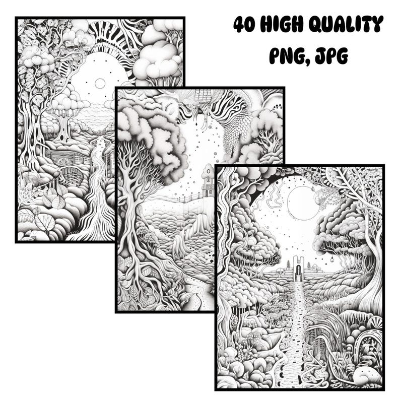 Zentangle Mystical Nature Scenery, Zentangle Magic Moments, Procreate ...