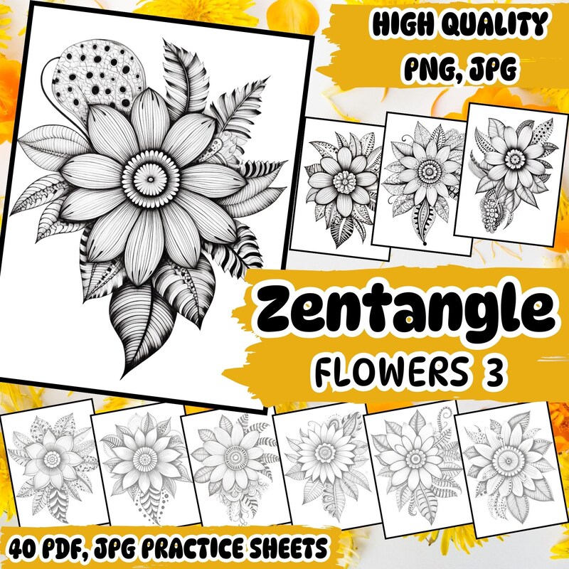 Zentangle Flowers - Etsy