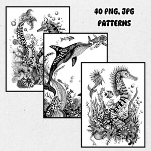 Calming Aquatic Patterns: Zentangle Coloring for Ocean Lovers, Sea Life ...