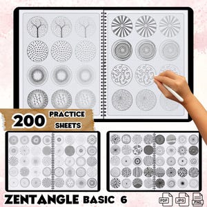 Zentangle Practice Sheets, Mandala Worksheets, Zentangle Patterns ...