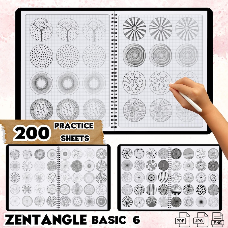 Zentangle Practice Sheets, Mandala Worksheets, Zentangle Patterns ...