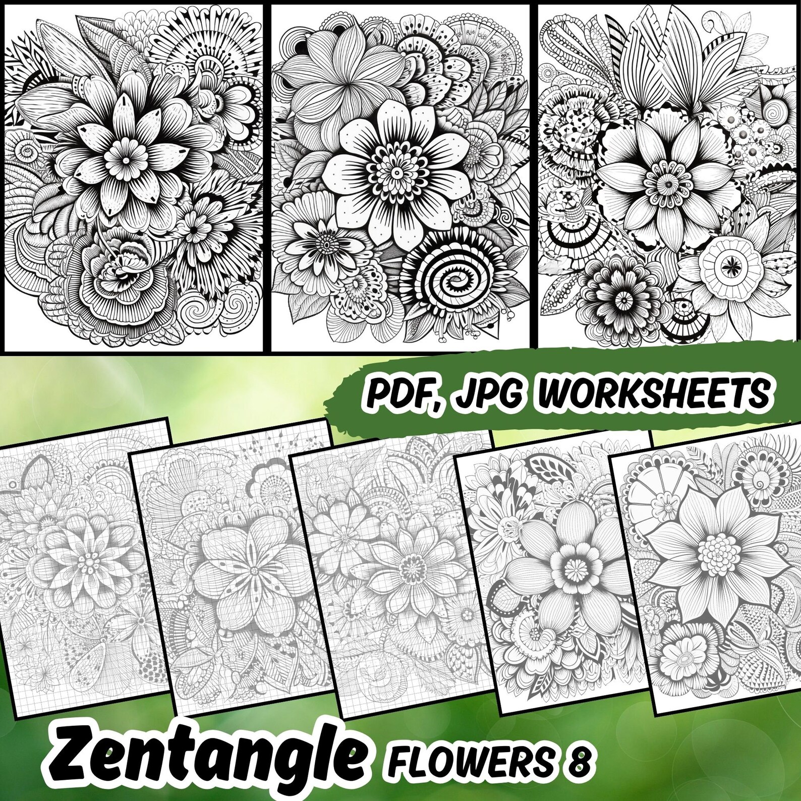 Zentangle Patterns: Botanical Designs and Flower Patterns With Easy to ...