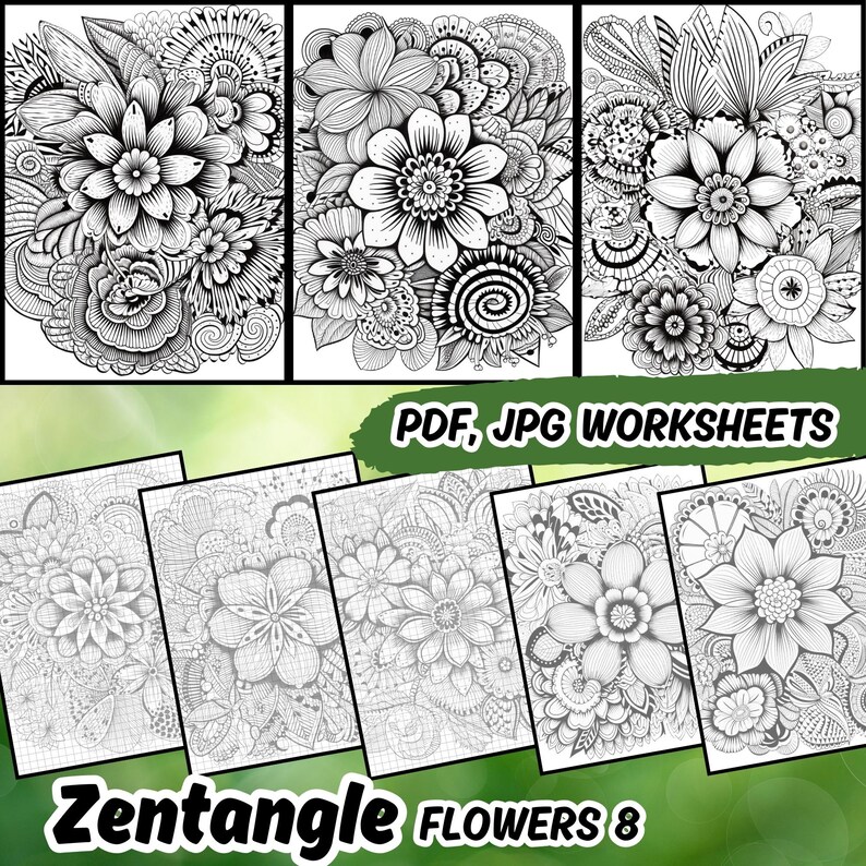 Zentangle Patterns: Botanical Designs and Flower Patterns With Easy to ...