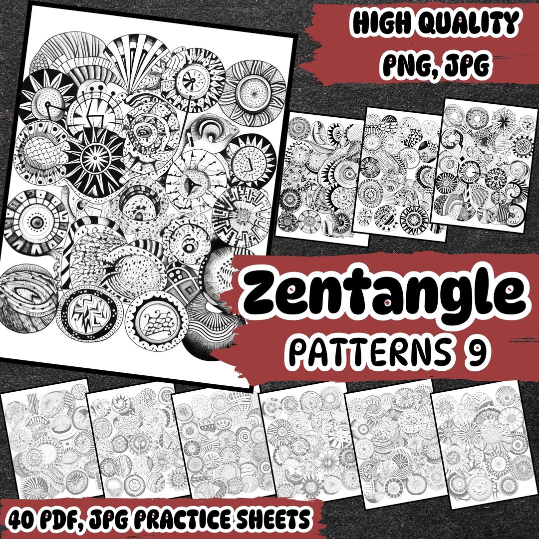 Zentangle Practice Sheets, Doodling Art, Explore 1000 Intricate ...