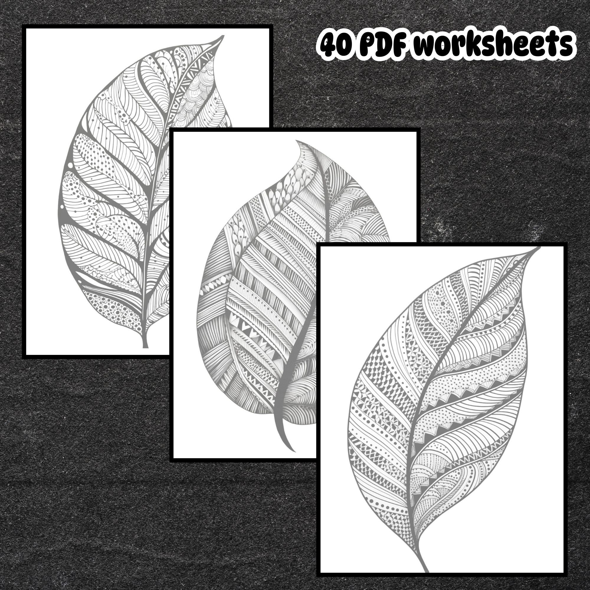 Zentangle Leaves Designs: Comprehensive Tutorials, Patterns, and ...