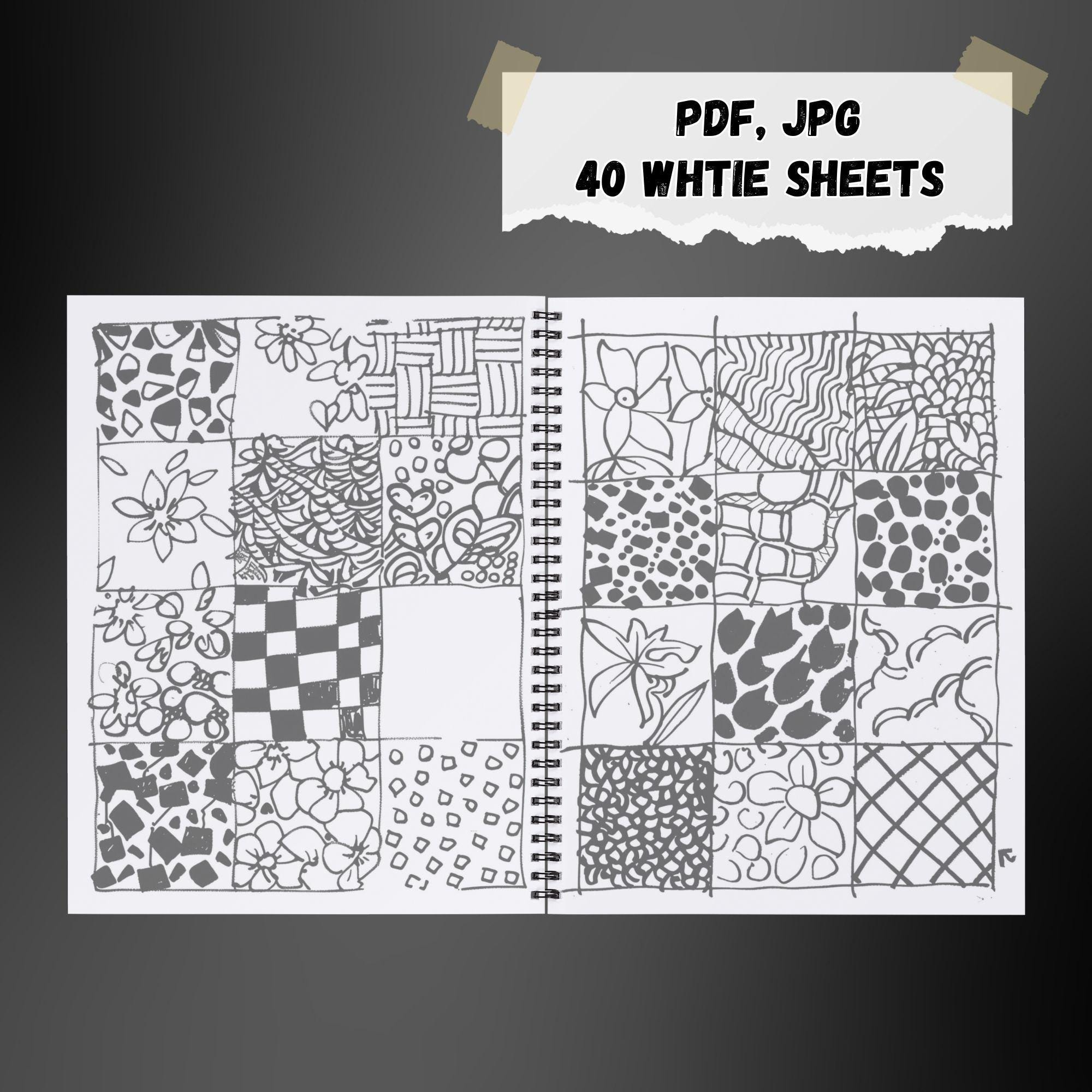 Zentangle Patterns Bundle, Therapeutic Zentangle Drawing Techniques ...
