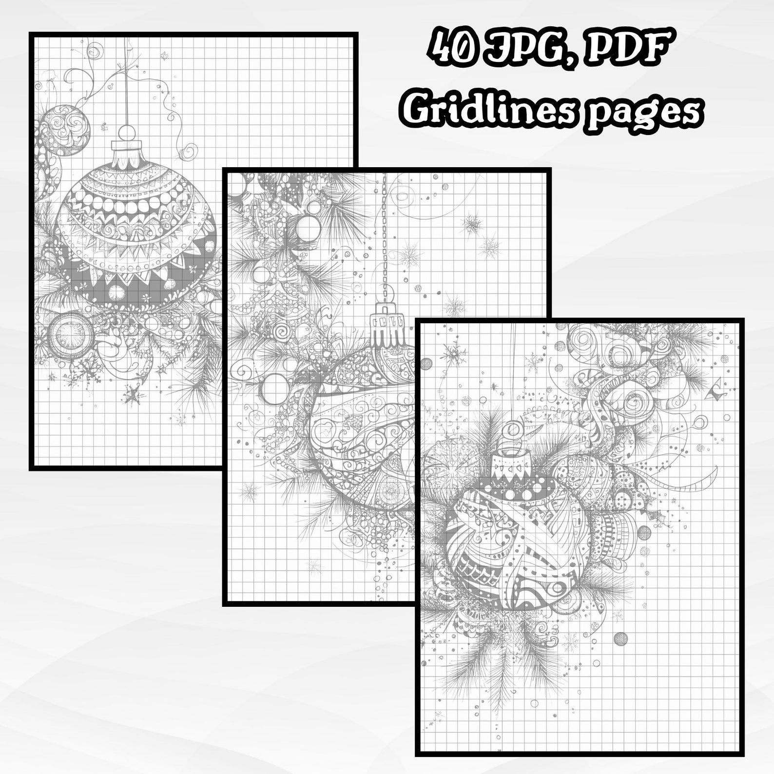 Zentangle Christmas Ornament Coloring Pages (digital Download) - Etsy