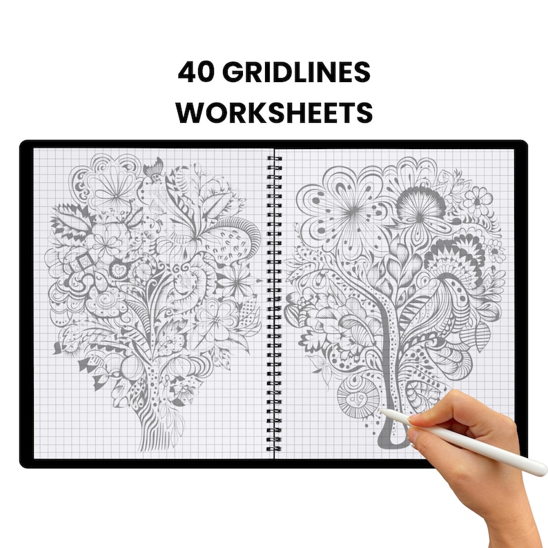 Tree Zentangle Pattern Practice Sheets, Detailed Nature Designs ...