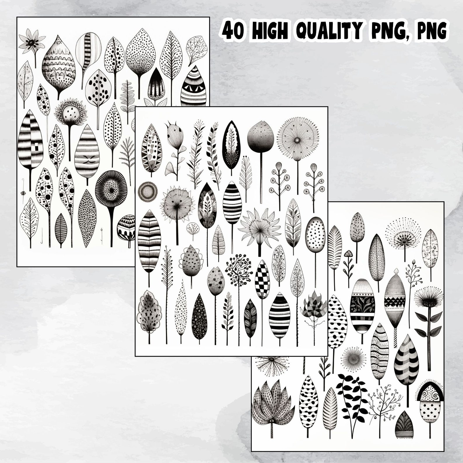 Botanical Zentangle Tutorial: 1000+ Designs, PDF Worksheets (digital ...