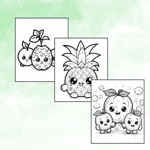 Kawaii Fruit & Veggie Coloring Pages | 40 Cute - Easy Printable Designs ...