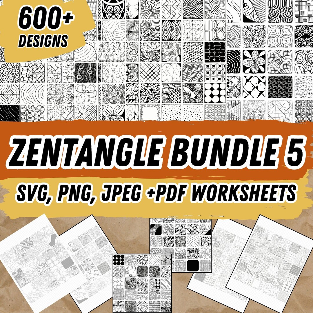 Zentangle Bundle, Explore Over 600 Mesmerizing Zentangle Patterns With ...