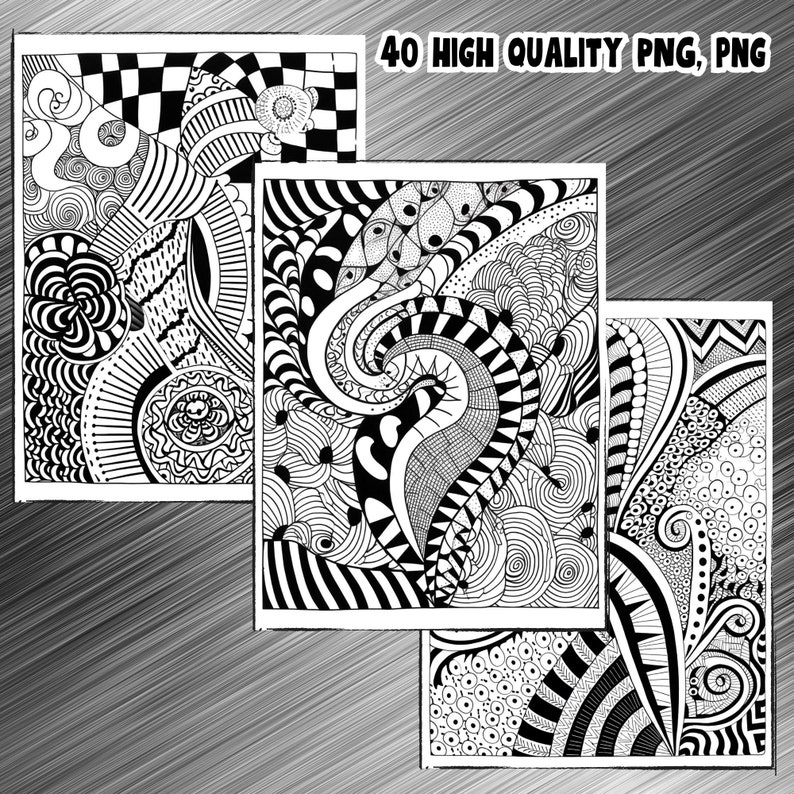 Zentangle With Intricate Patterns: Explore PNG, JPG, and PDF Worksheets ...