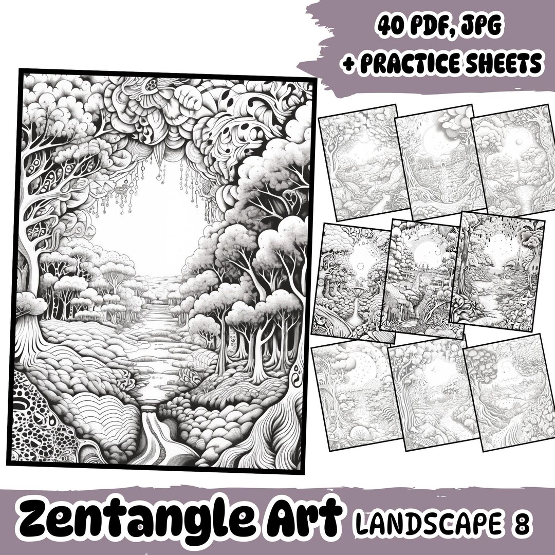 Zentangle Mystical Nature Scenery, Zentangle Magic Moments, Procreate ...