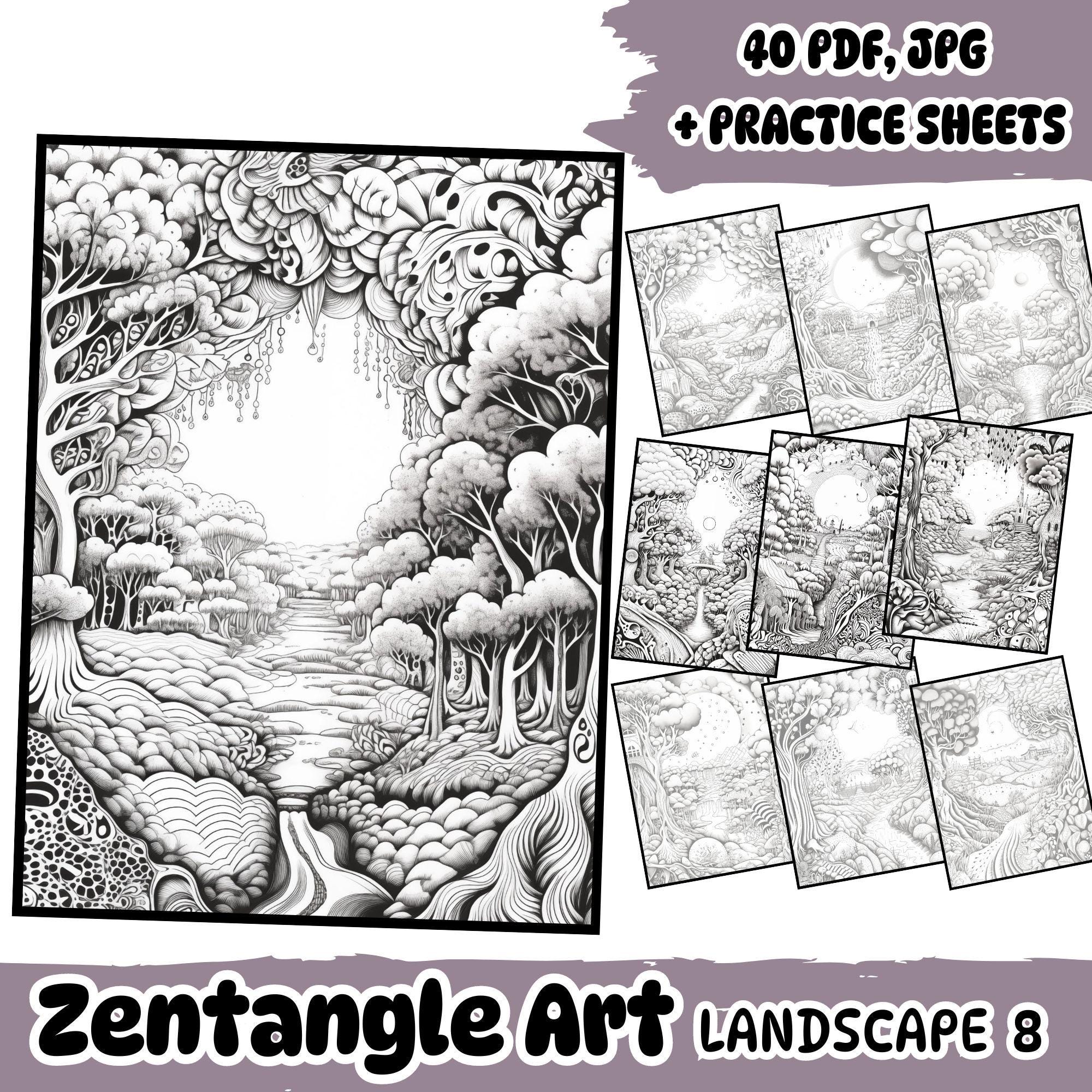 Zentangle Mystical Nature Scenery, Zentangle Magic Moments, Procreate ...