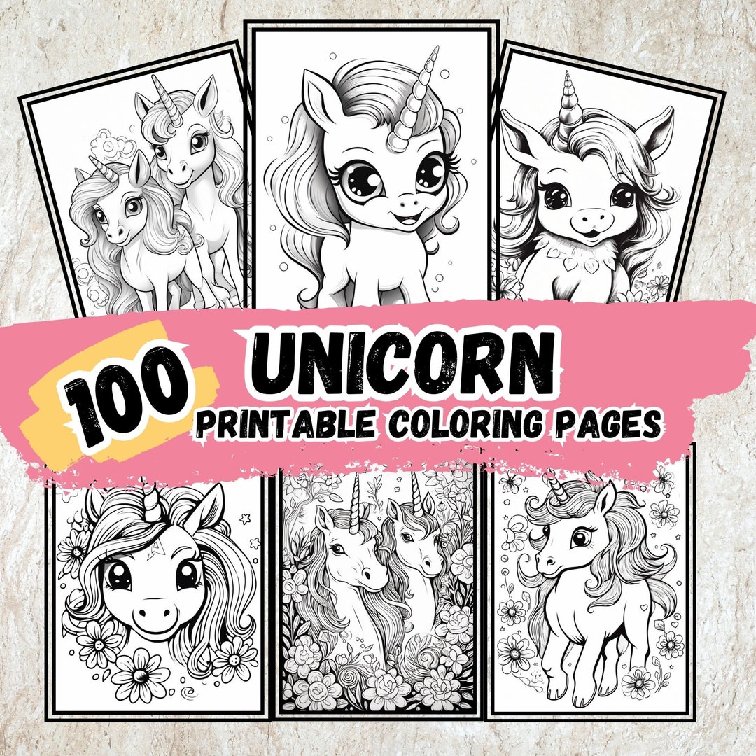 Unicorn Coloring Book PDF | 100 Printable Cute Unicorn Pages | Fantasy ...