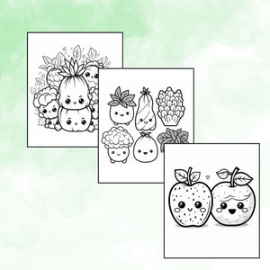 Kawaii Fruit & Veggie Coloring Pages | 40 Cute - Easy Printable Designs ...