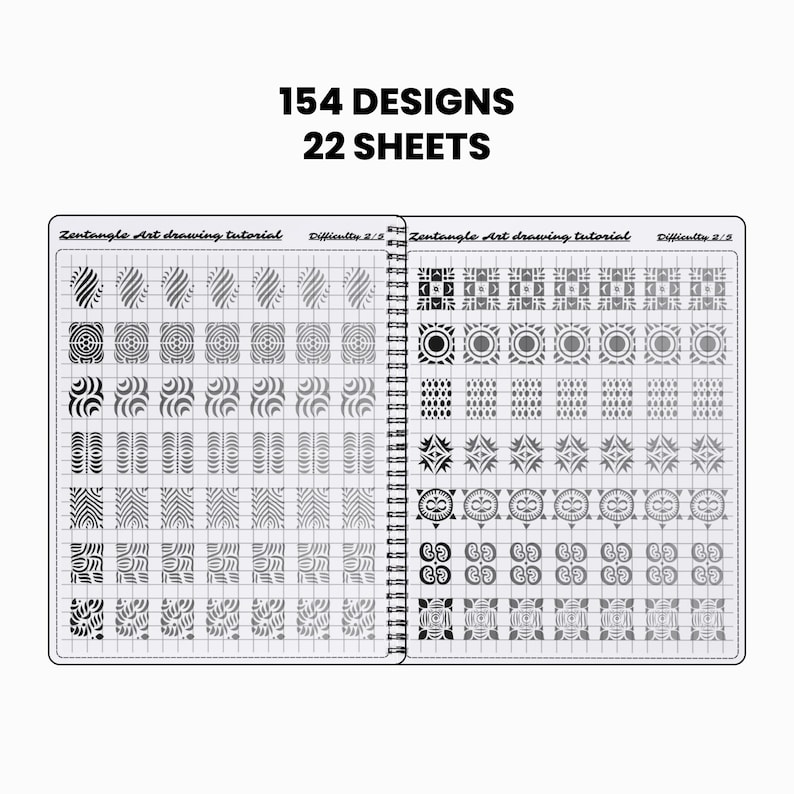 Drawing Templates Bundle for Beginners – Zentangle & Zendoodle Practice ...