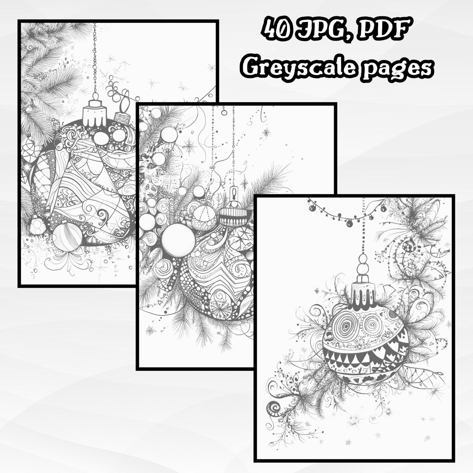 Zentangle Christmas Ornament Coloring Pages (digital Download) - Etsy