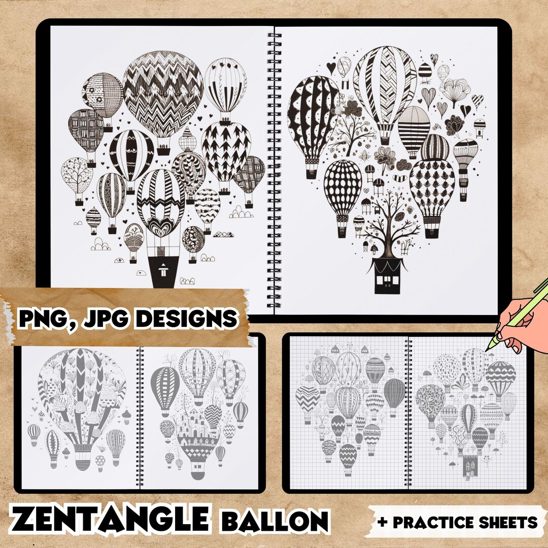 Zen-style Zentangle Patterns, Inspiring Balloon Silhouette Designs ...