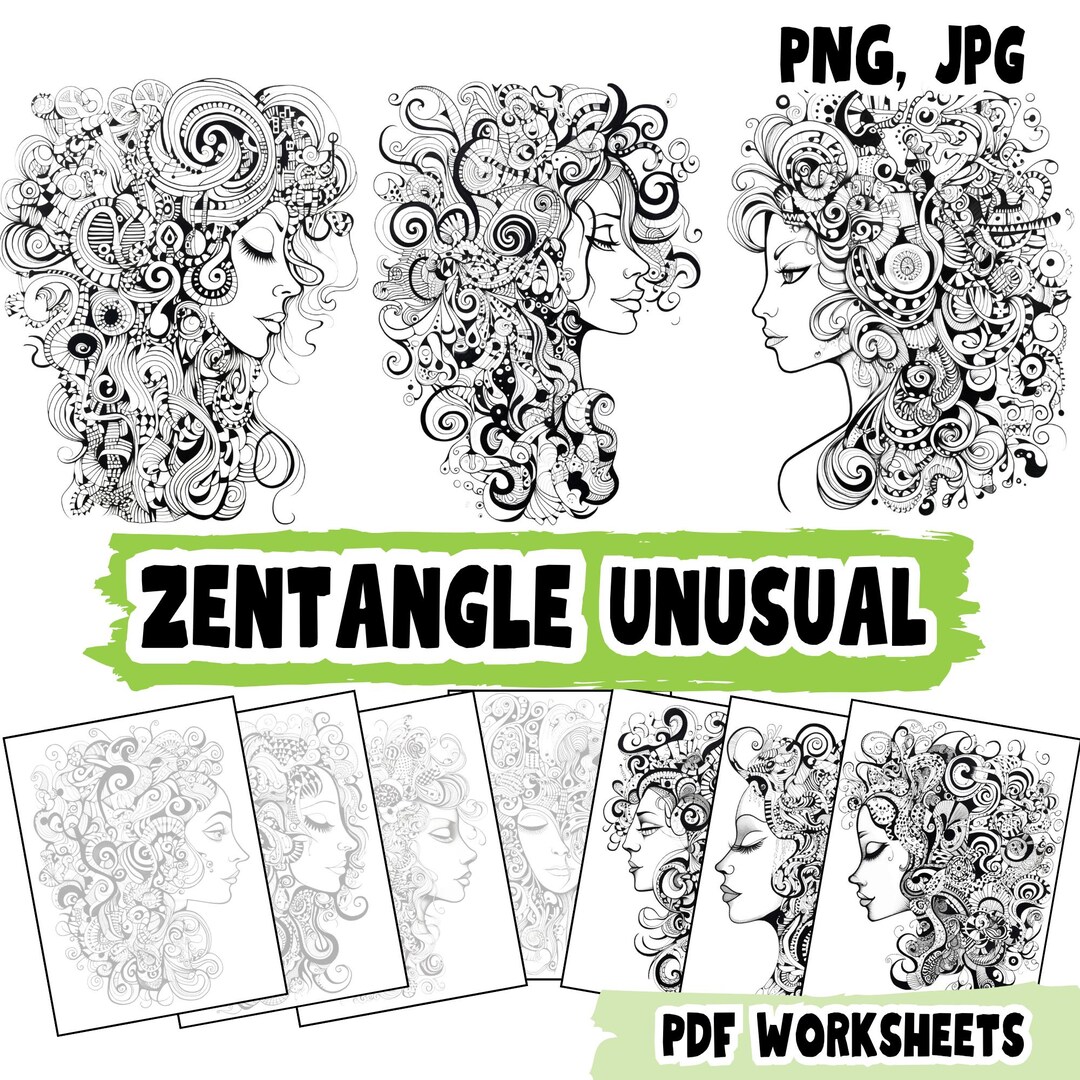 Zentangle With Unique Designs: Downloadable PDF Worksheets, Explore ...