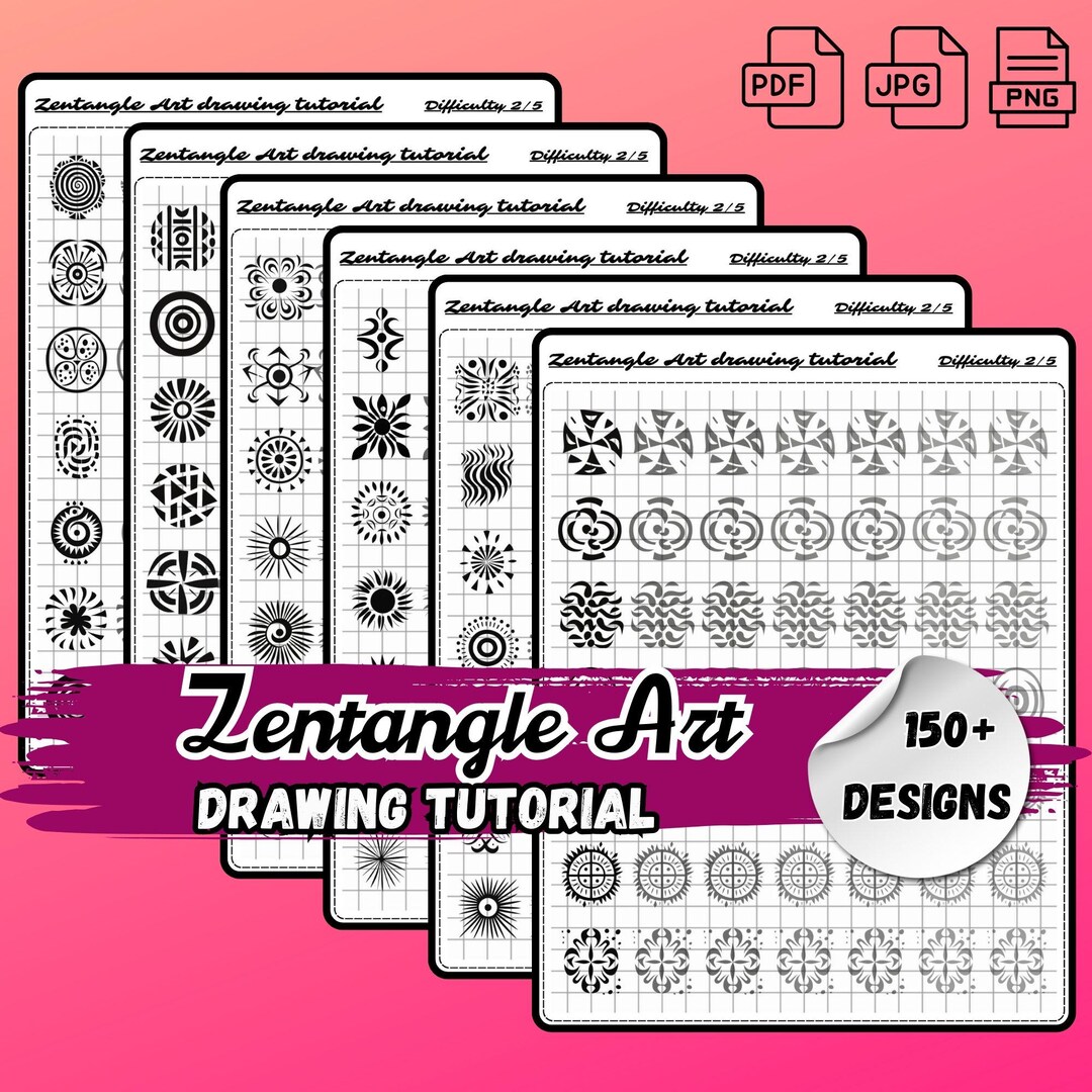 Zentangle Practice Sheets for DIY Lettering and Calligraphy, Beginner's ...
