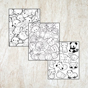 Kawaii Animal Doodle Coloring Pages | 40 Cute Critters to Color | Kid ...
