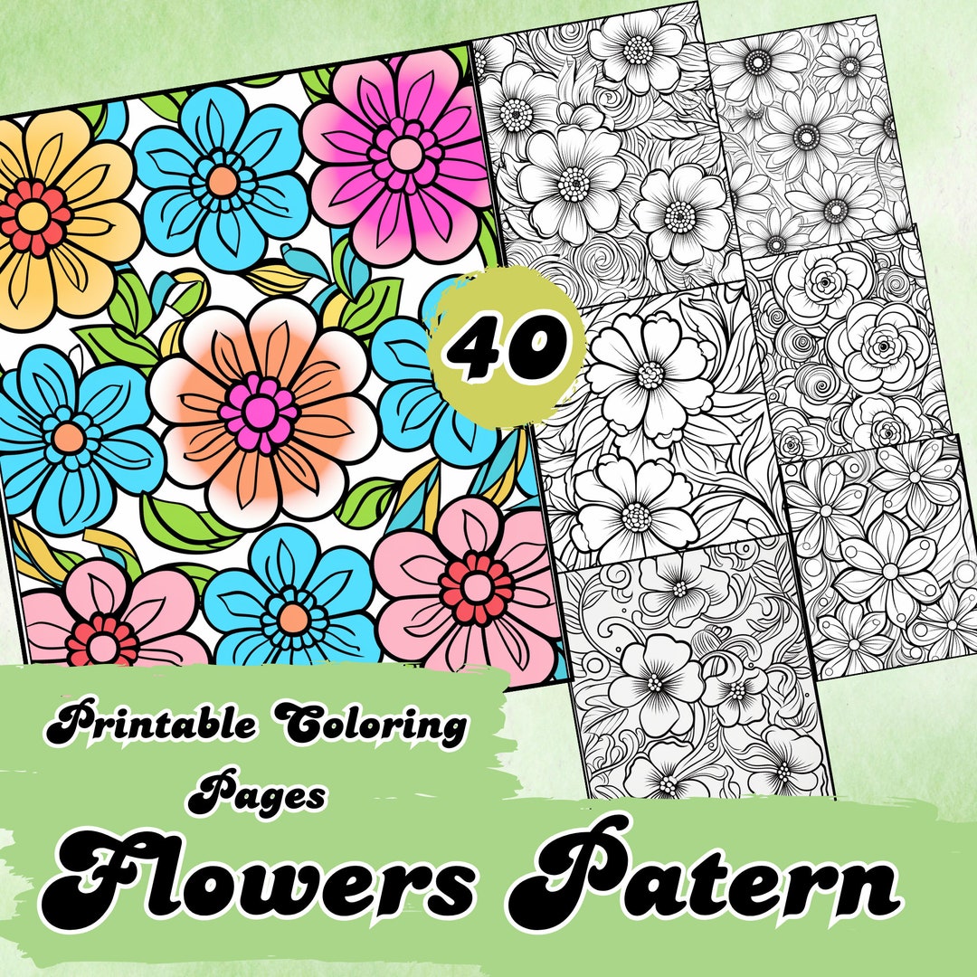 Floral Mandala Coloring Pages – 40 Flower Designs (printable PDF) - Etsy