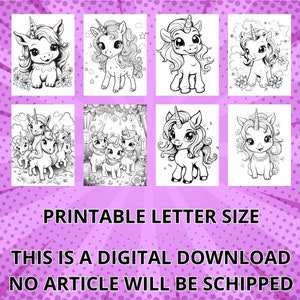 Unicorn Coloring Pages to Print, Whimsical Illustrations, Fantasy Diy ...