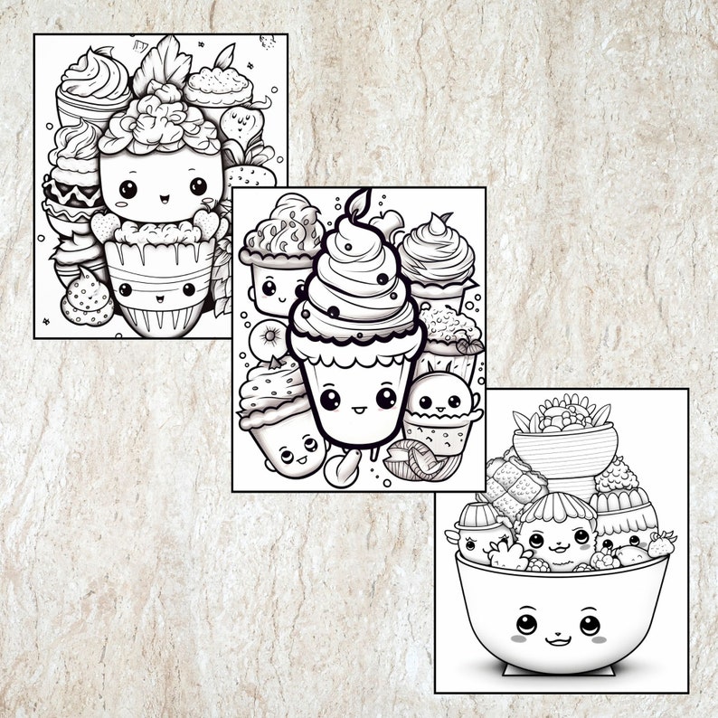 Kawaii Food Coloring Pages for Kids, Unleash Creativity With Cute and ...
