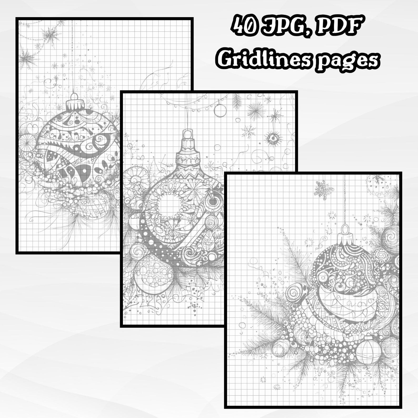Zentangle Christmas Ornament Coloring Pages (digital Download) - Etsy