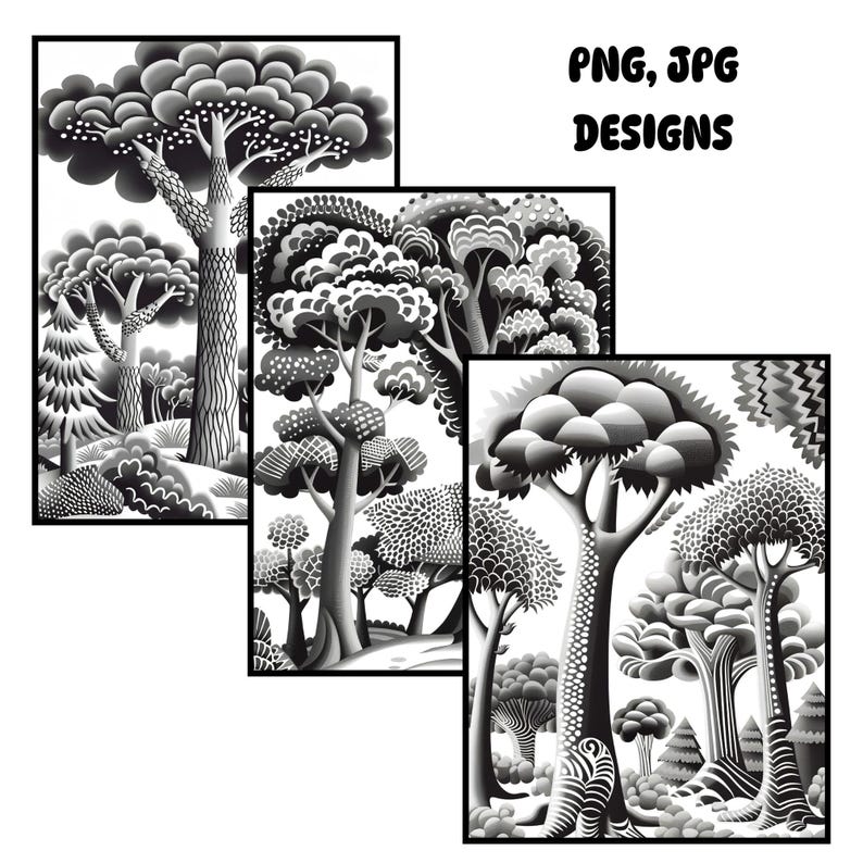 Zentangle Tree Drawing Practice Sheets | 40 PDF JPG Zendoodle Tree ...