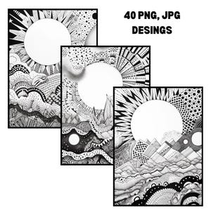 Zentangle Landscape Practice Sheets – Adult Activity Book for Mindful ...
