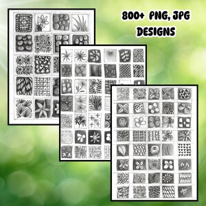 Zentangle Pattern Worksheets: 800+ Designs for Mindful Doodling (PDF ...