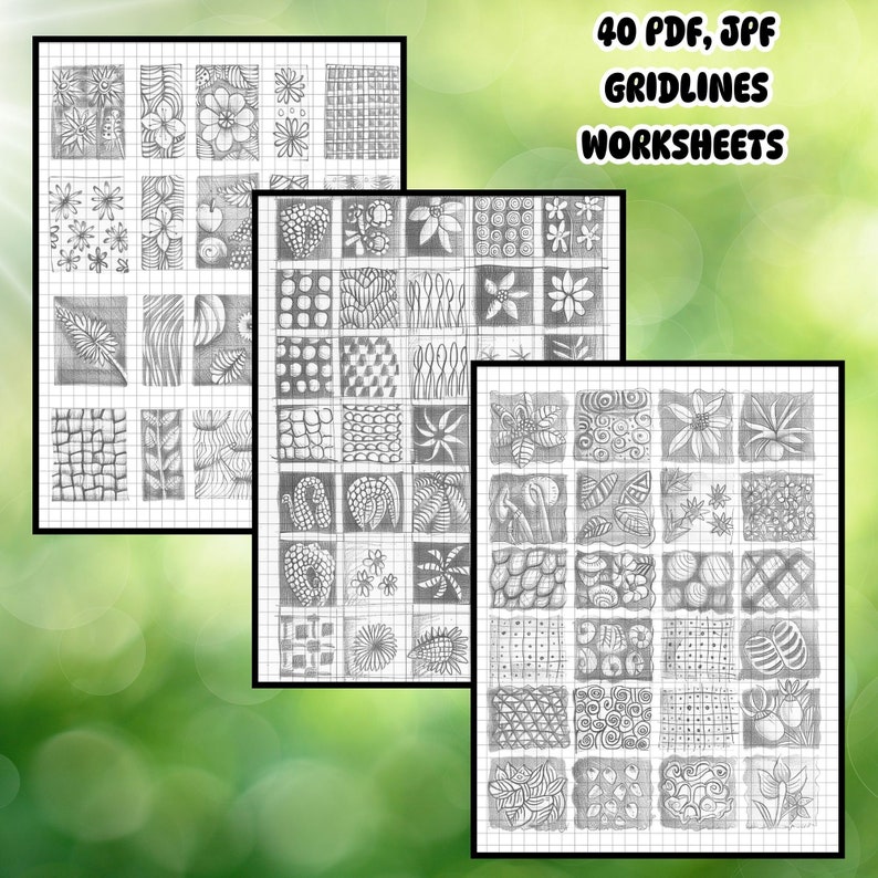 Zentangle Patterns: Printable Worksheets for Mindful Doodling and ...