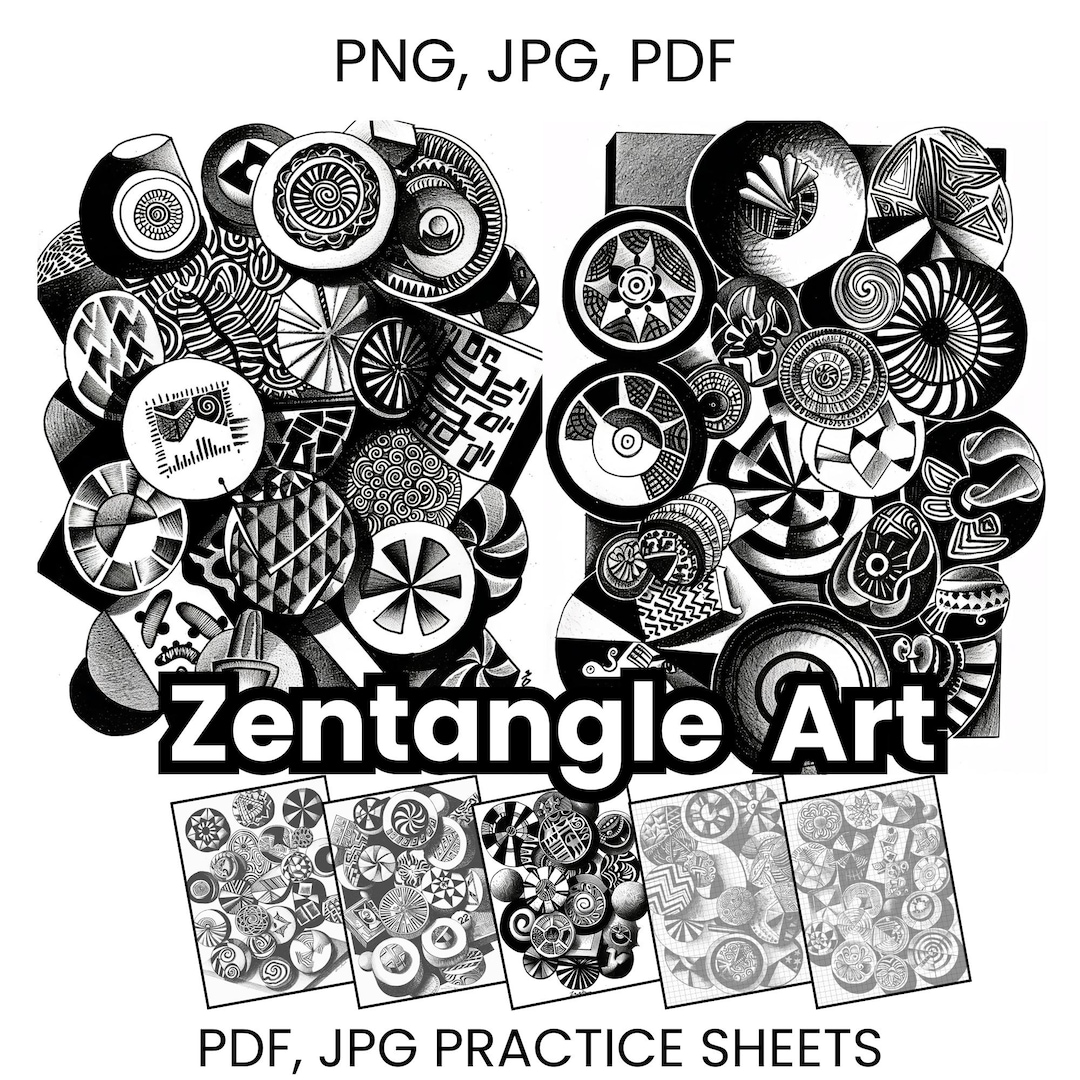 Intricate Zentangle Practice Workbook – Geometric Mandala Templates ...