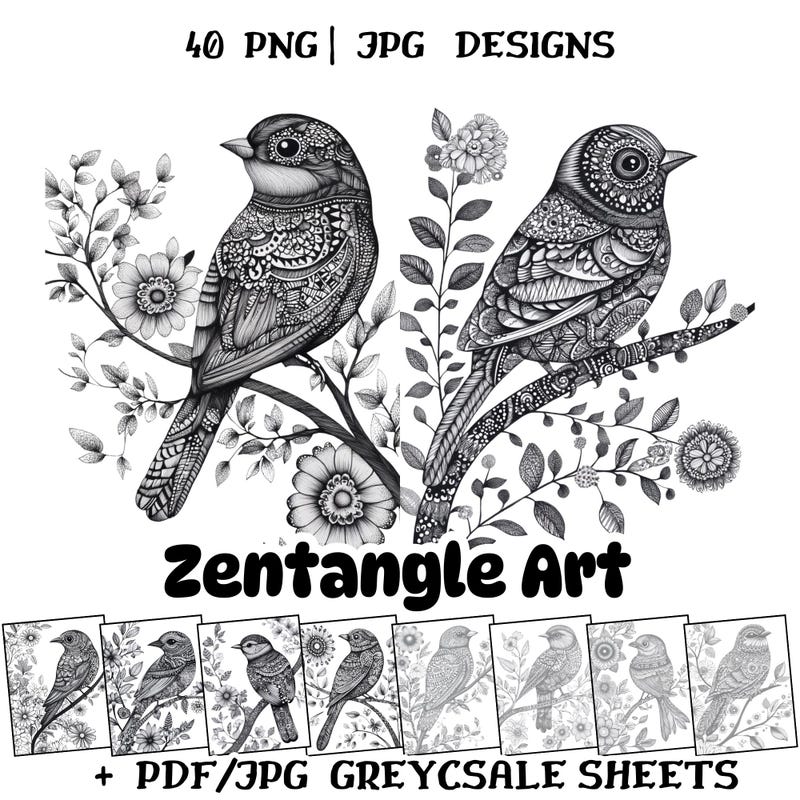 Zentangle Bird - Etsy