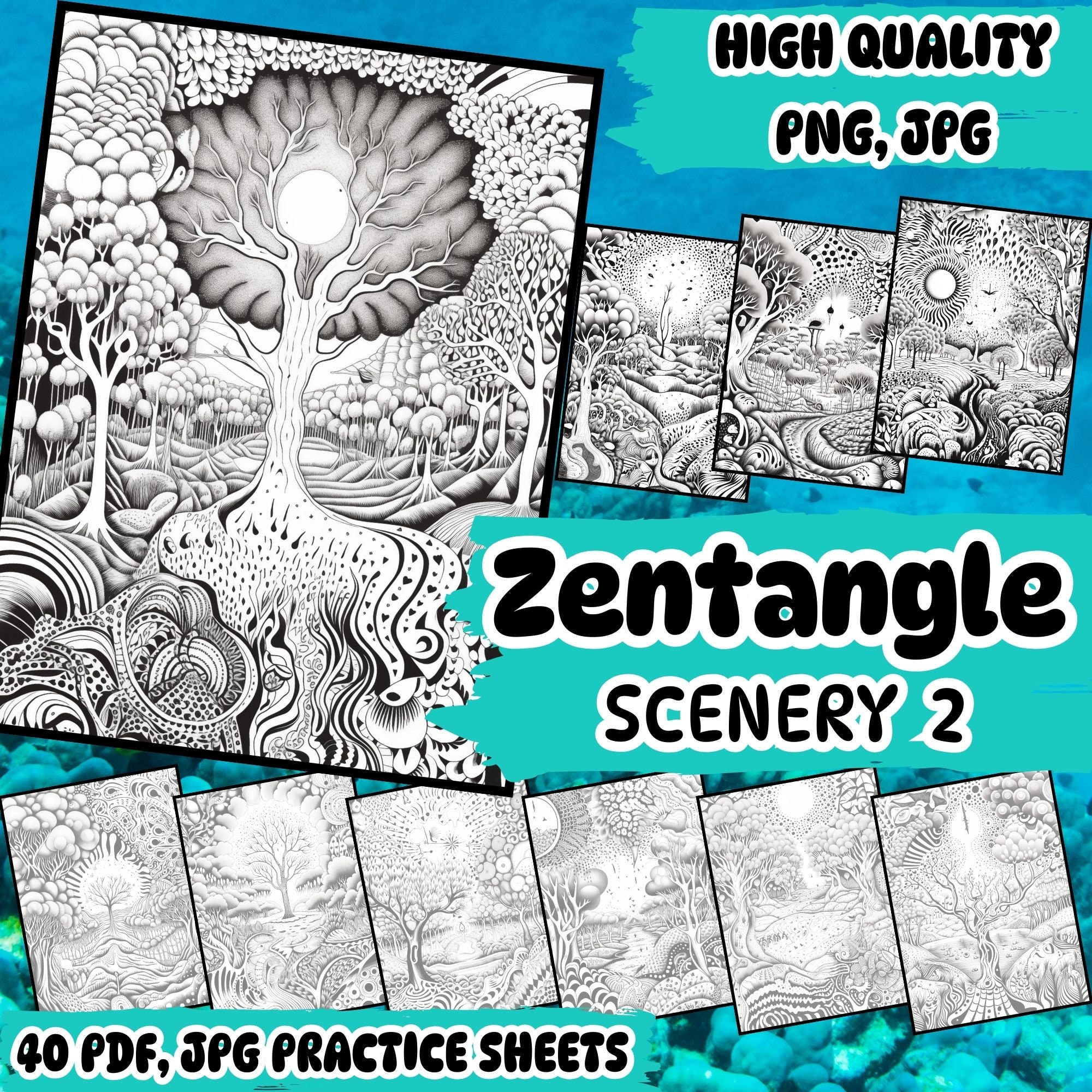 Zen Art With Nature Inspired Worksheets and Doodle Coloring Pages ...