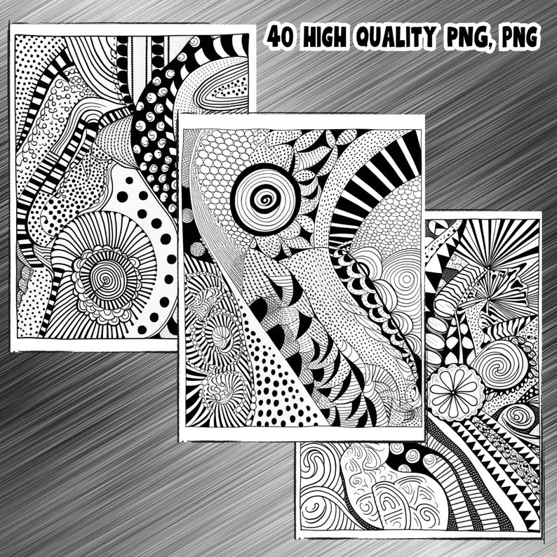 Zentangle With Intricate Patterns: Explore PNG, JPG, and PDF Worksheets ...