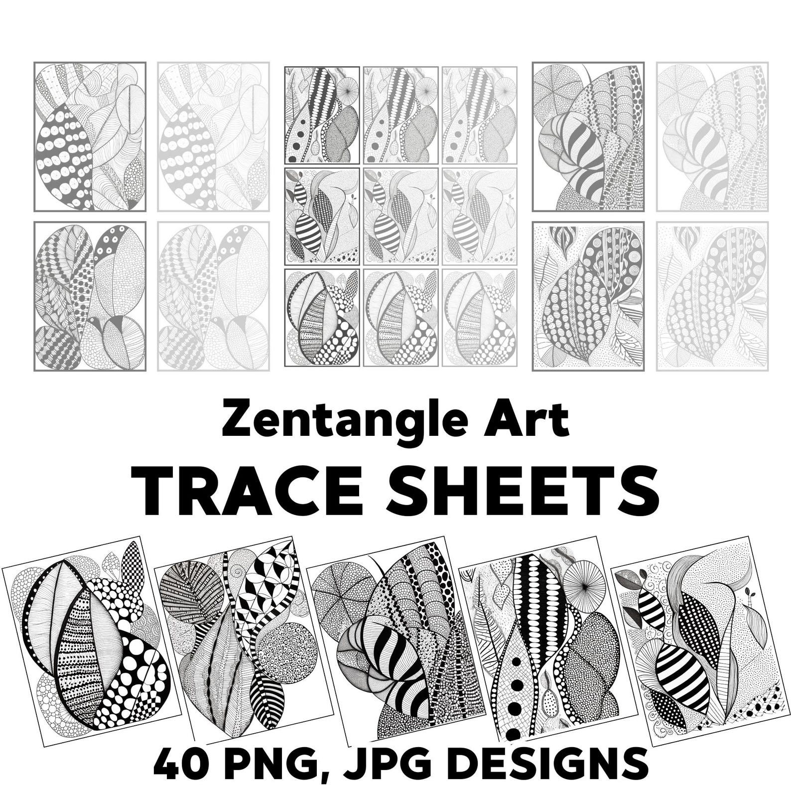 Zentangle Tracing Practice Sheets, Beginner-friendly Doodle Training ...