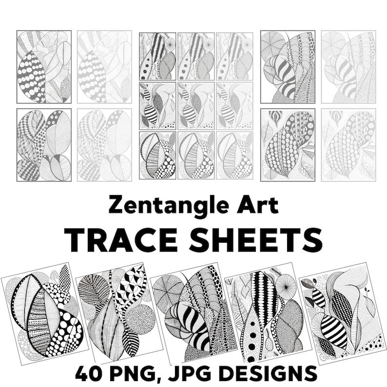 Zentangle Tracing Practice Sheets, Beginner-friendly Doodle Training ...
