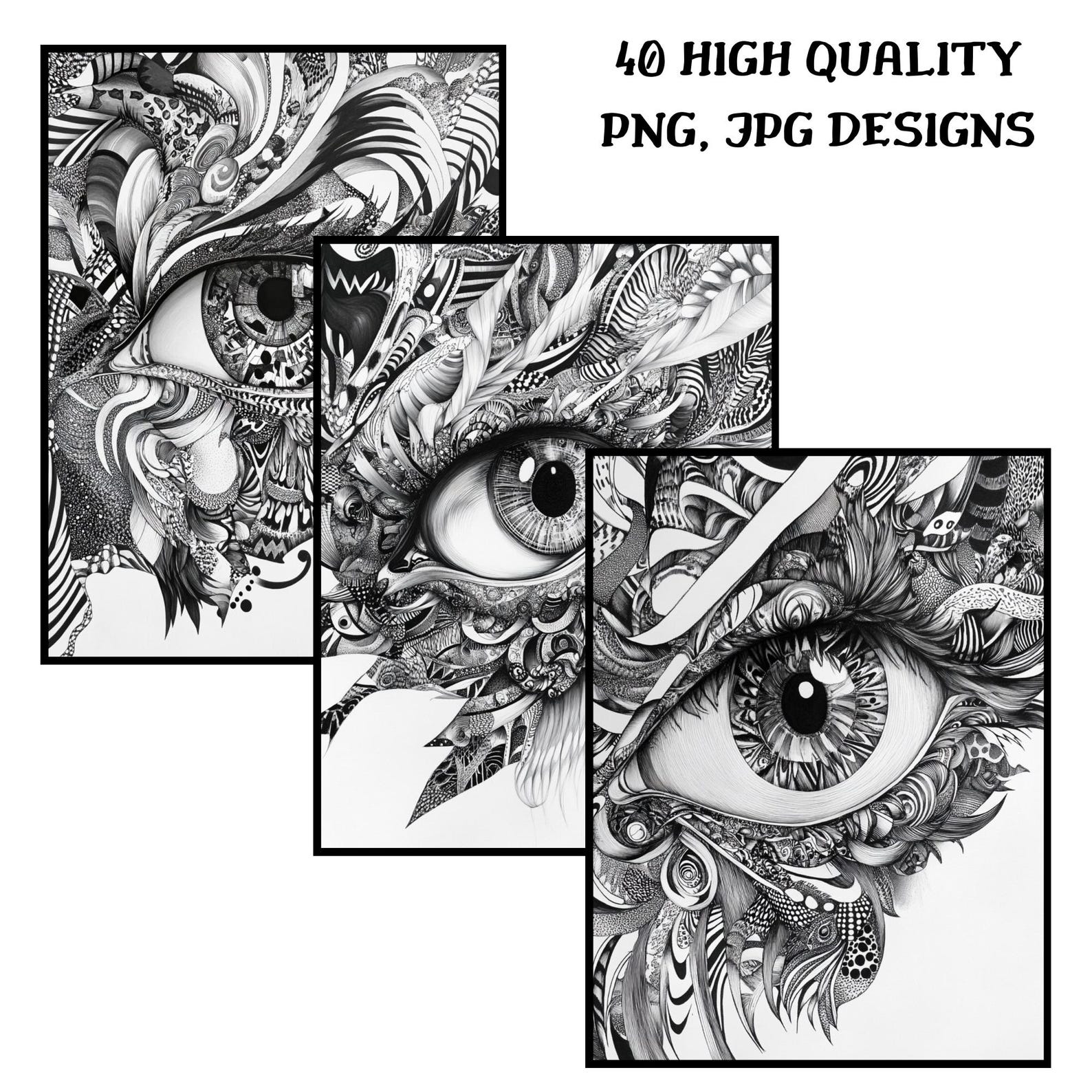 Beautiful Eye Zentangle Art – Creative Stress Relief Patterns, Mandala ...