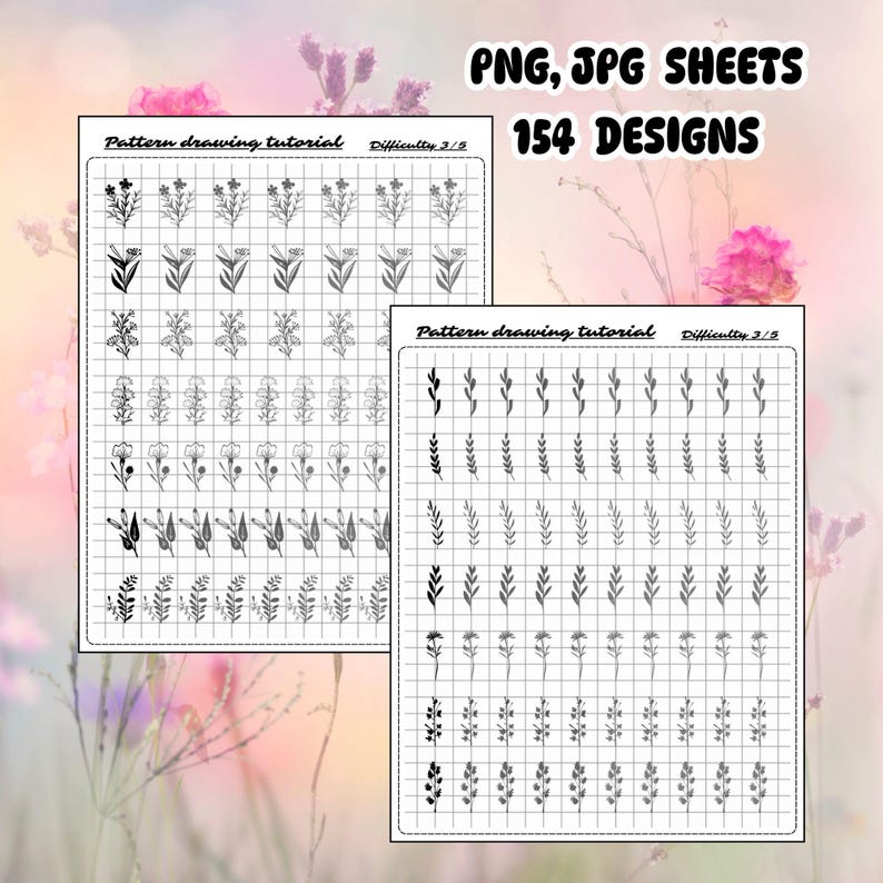 Flower Drawing With Step-by-step Workbook and Printable Practice Sheets ...