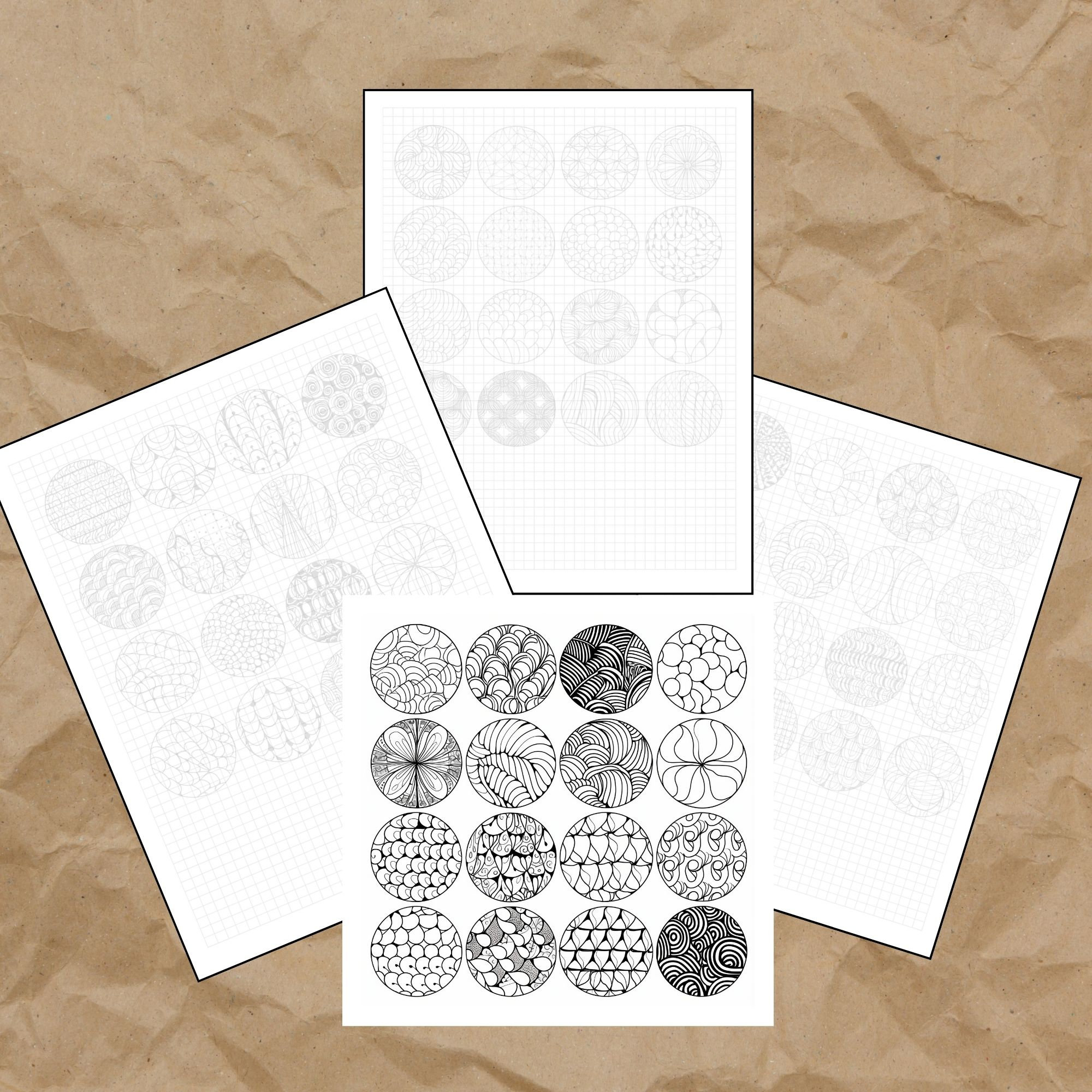 Zentangle Templates for Beginner, Zen Doodle Workbook, Zentangle ...