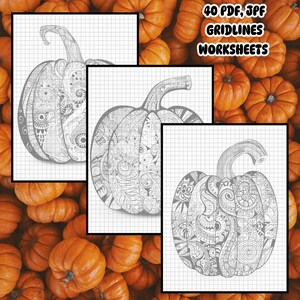 Zentangle Pumpkin Designs: Halloween PNG, Step-by-step Tutorials ...