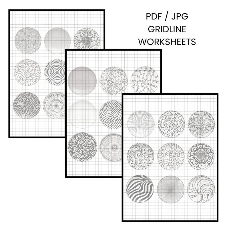 Zentangle Circle Pattern Set | 350 Round Zendoodle Designs | Mindful ...