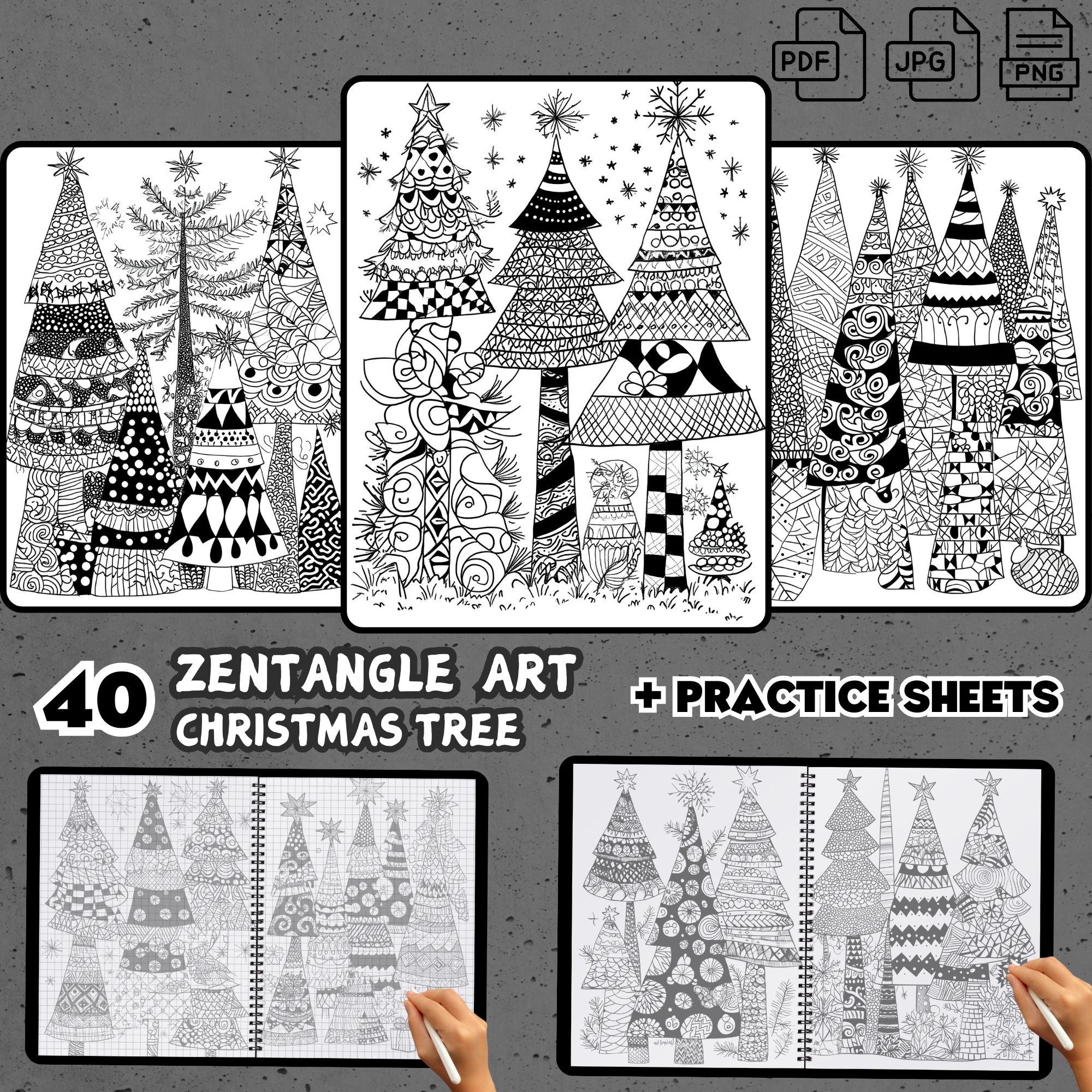 Creative Festive Tree Art - Zen Doodle Worksheets for Mindful ...