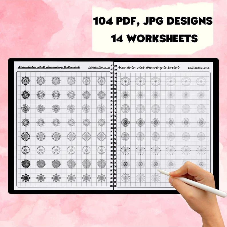 Mandala Drawing Practice, Pattern Training Sheets, DIY Lettering ...