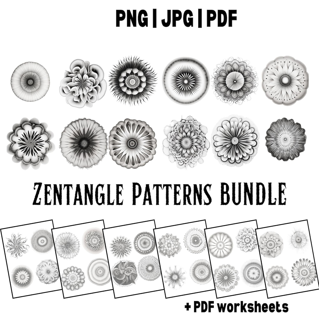 Zentangle Drawing Sheets – Creative Zendoodle Art Practice Templates ...